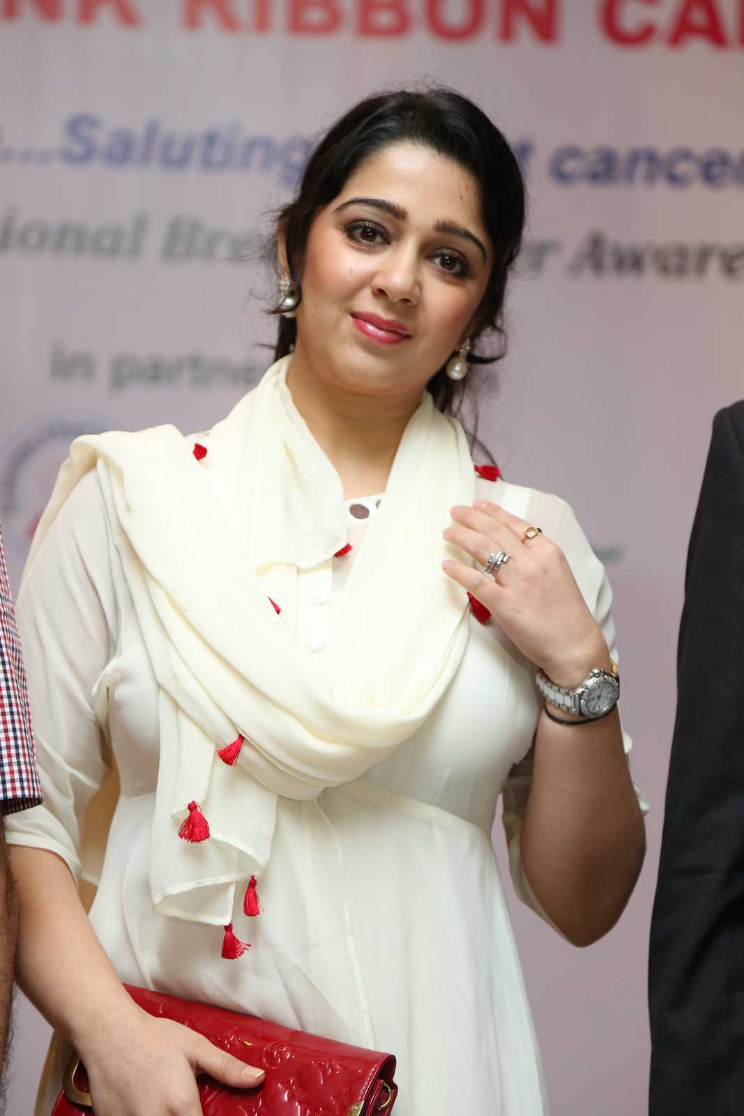 Actress Charmi Stills At Pink Ribbon Campaign Press Meet