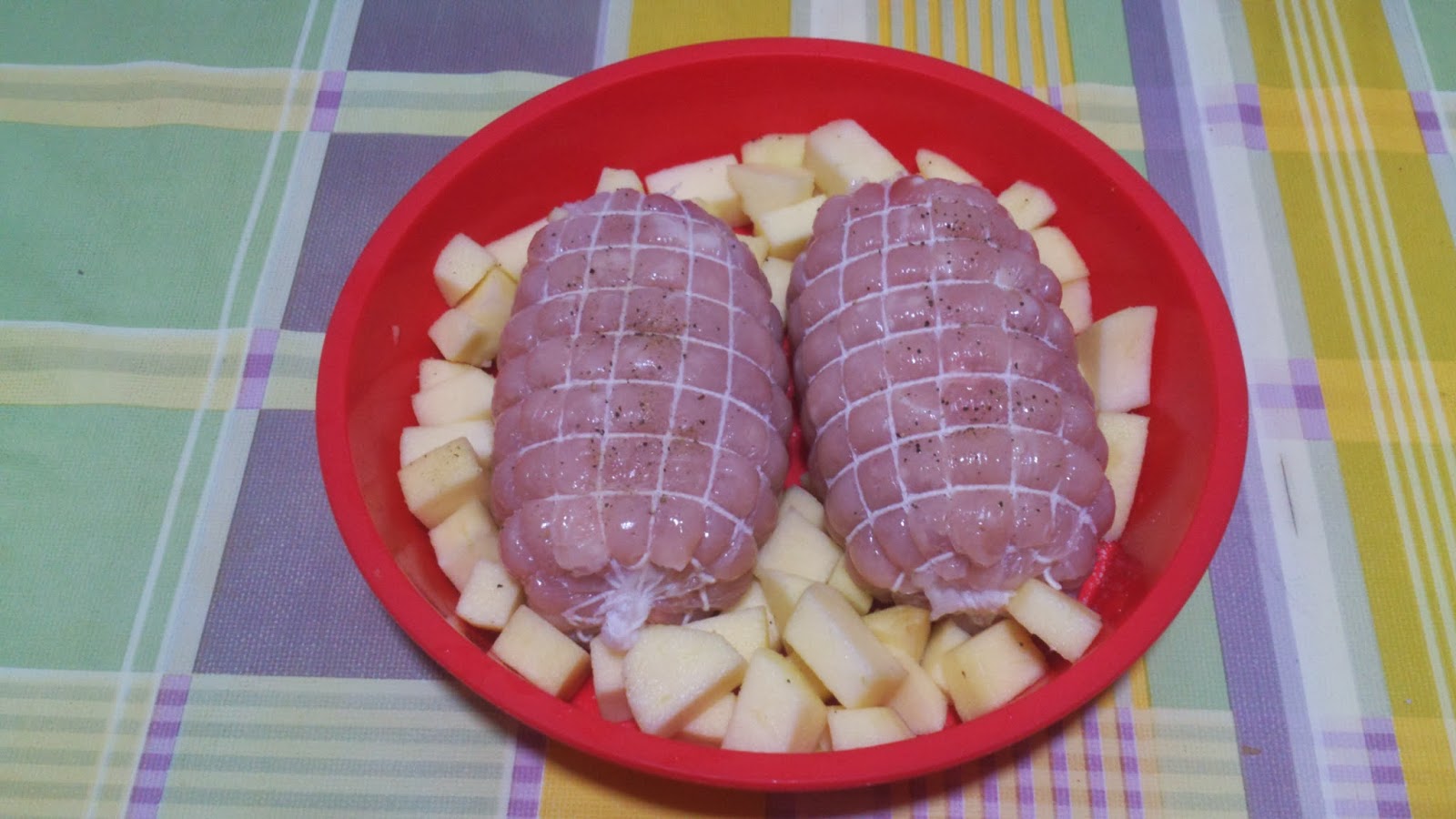 Roti de pollo con salsa de manzana