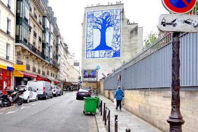 Paris : L'arbre bleu ou L'arbre des rues, une fresque de Pierre ...