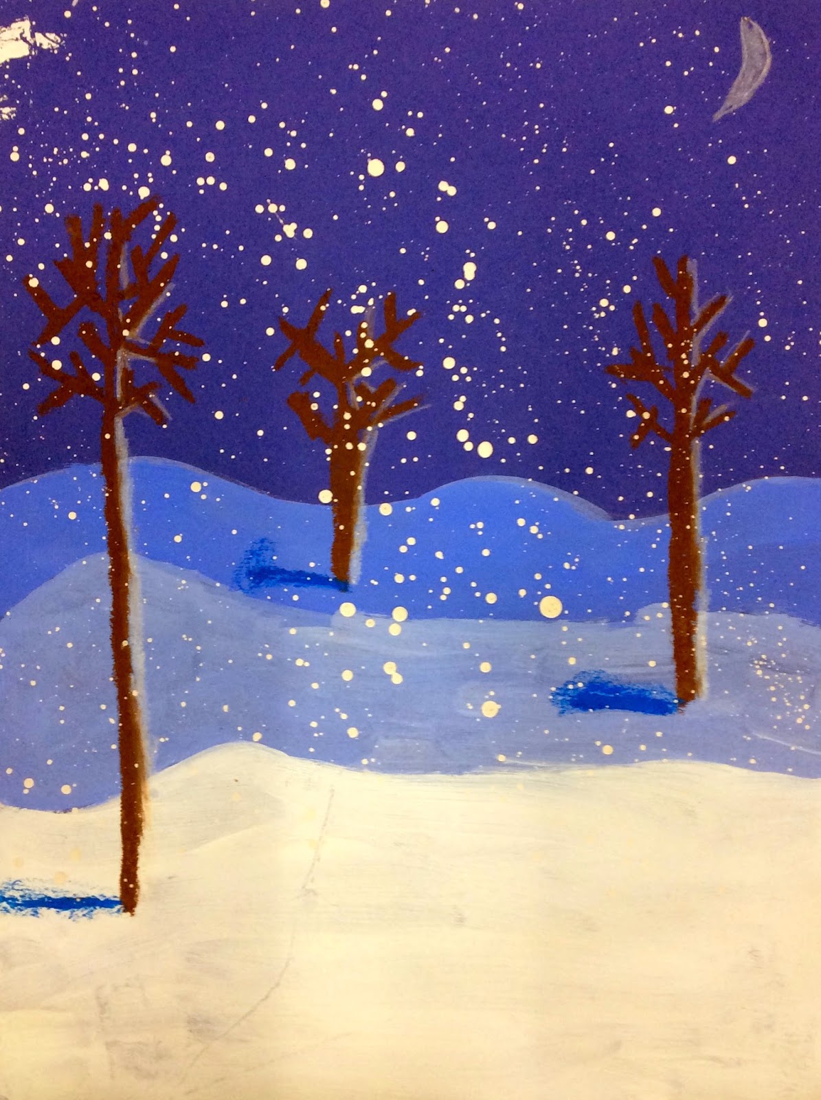 Ms. Curry's Art Room : Grade 2 Winter Landscapes