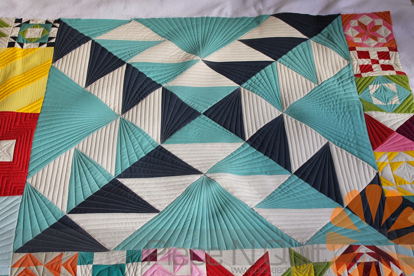 Piece N Quilt: Modern Building Blocks Quilt - Custom Machine Quilting