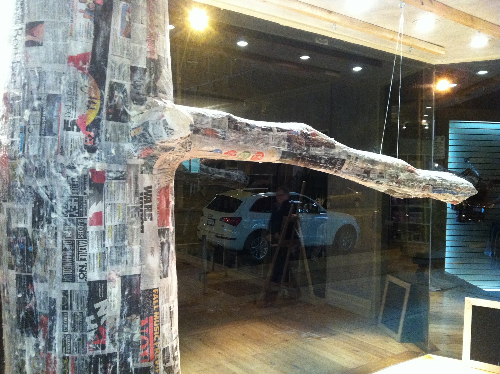 Marmalade Skies: Paper Mache Tree Window Display