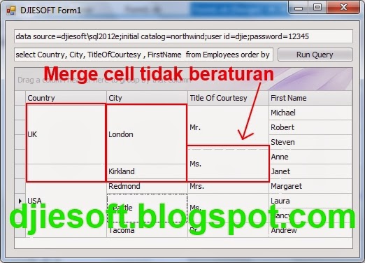 DevExpress : Cara Merge/Custom Merge Cell/Row GridView | Allo_IT