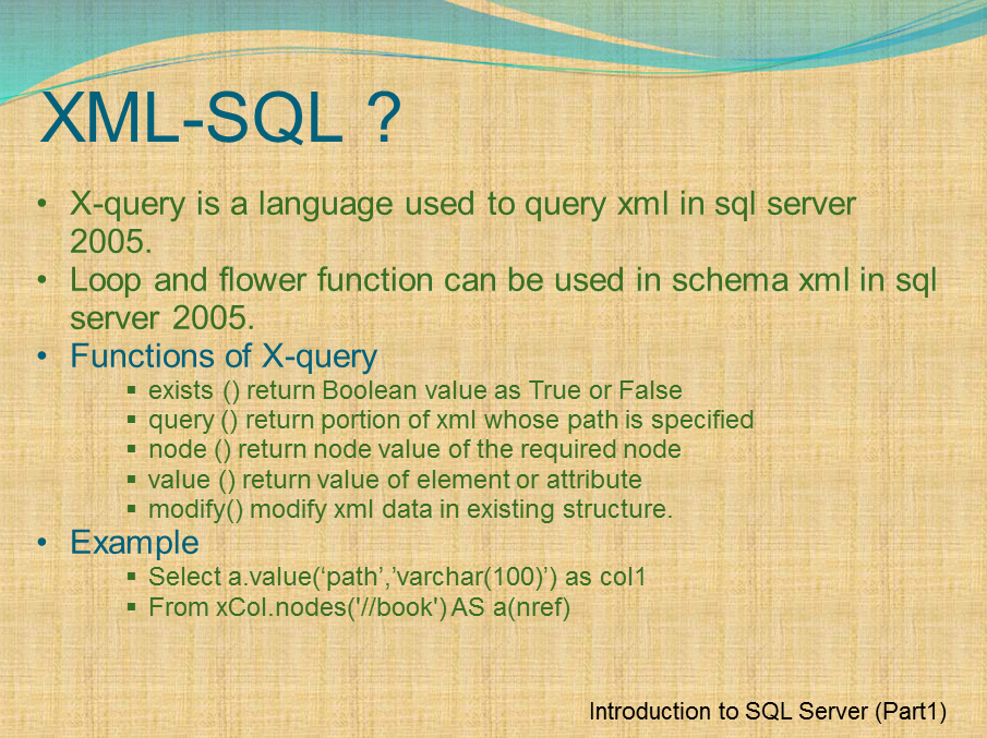 Sql Server knowledge sharing blog: Presentation -- Introduction to Database,SQL and TSQL