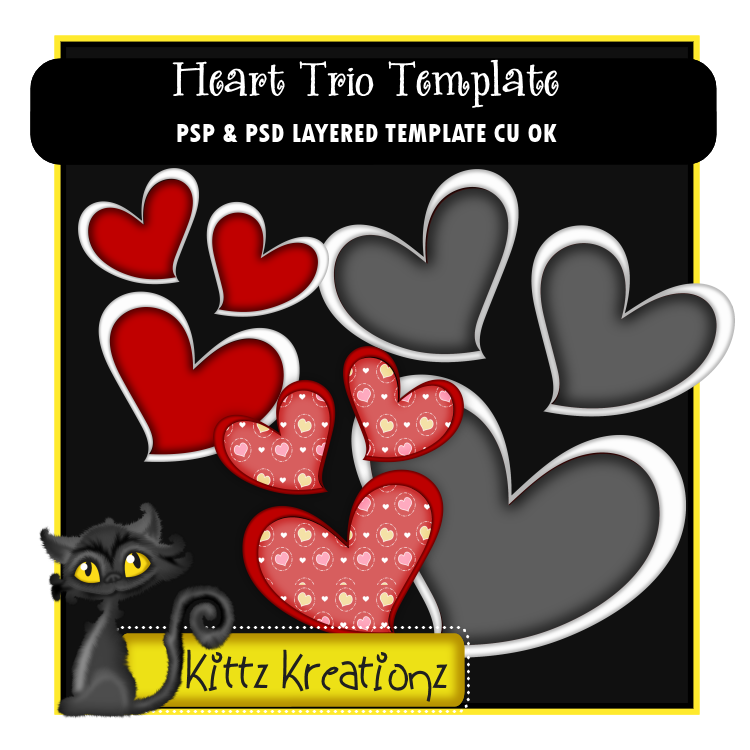 ♥KittzKreationz♥: Heart Trio Template