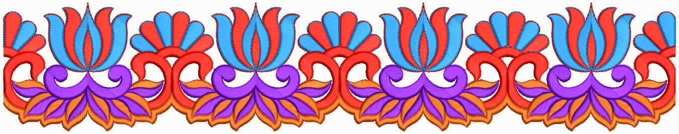 EmbDesignTube: Indian Colorful Lace Border Designs Collection