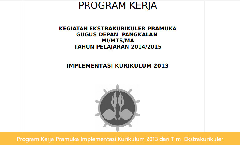 Program Kerja Pramuka Implementasi Kurikulum 2013 dari Tim ...