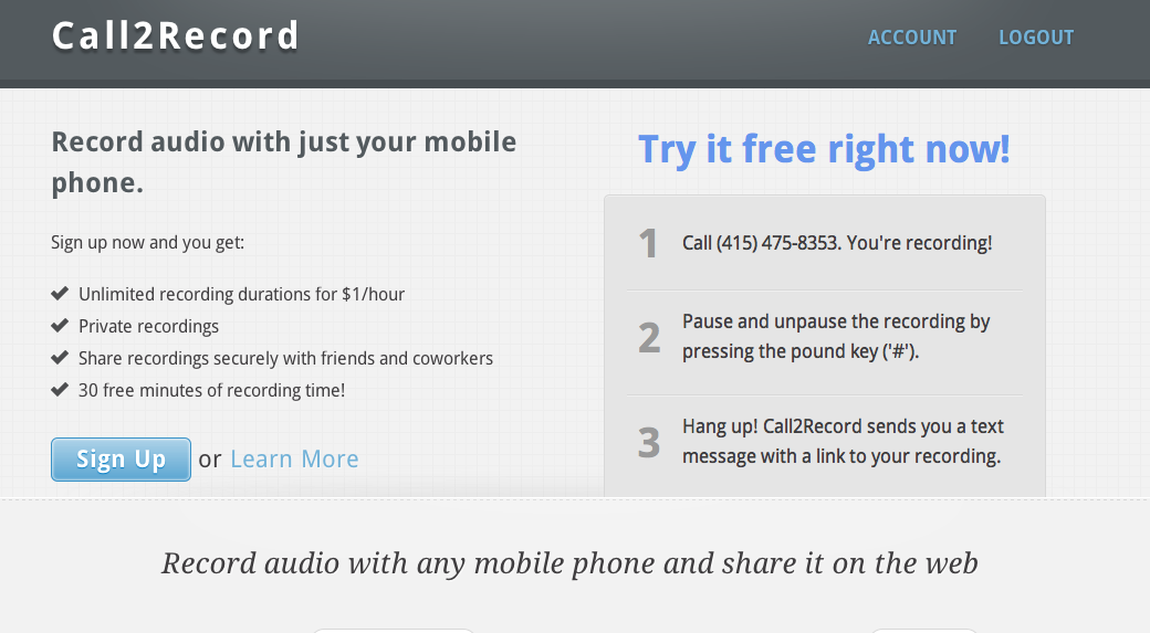 From Toy to Tool: Cell Phones in Learning: Call to Record: Easy cell ...