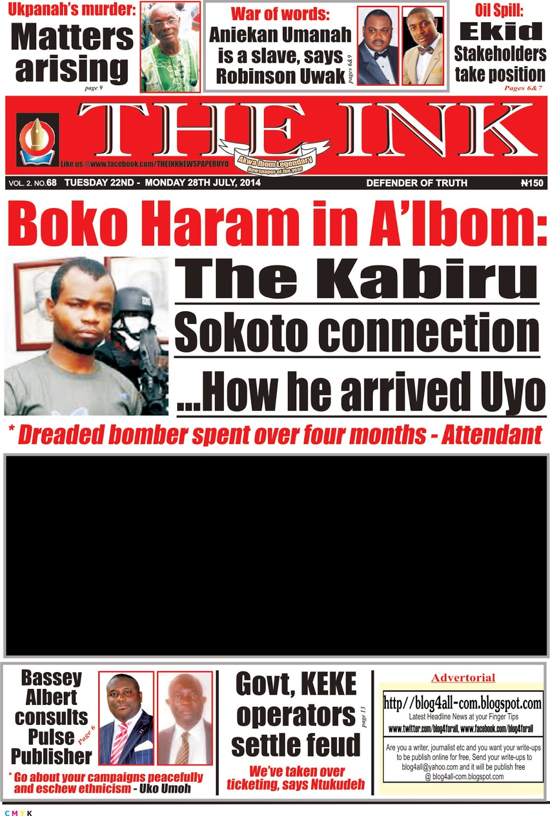 Latest Edition of The Ink Newspaper Uyo, Akwa Ibom State ~ Welcome to ...