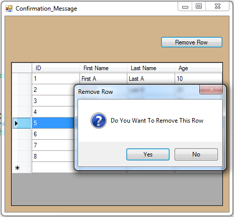 C# Confirmation Message - C#, JAVA,PHP, Programming ,Source Code