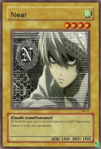 Cartas anime tipo yu-gi-oh: Death note cartas