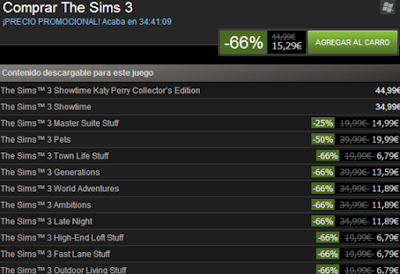 Pekesims: Ofertas de Los Sims 3 en Steam
