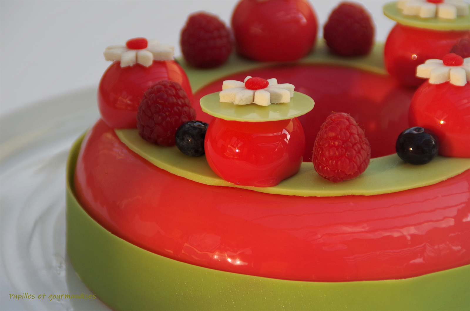 Entremets fruits rouges pistache