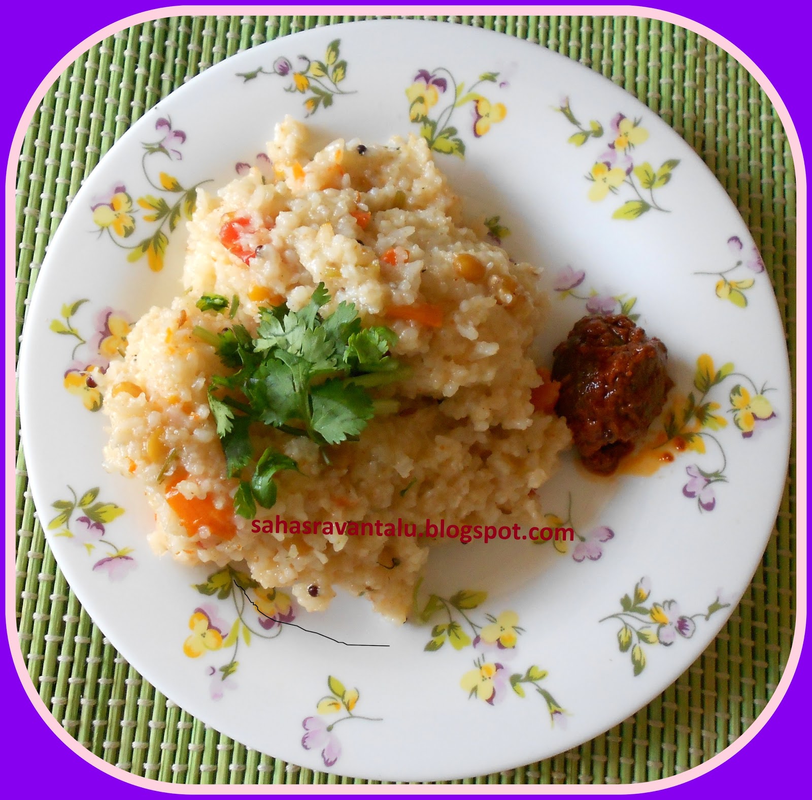 Sahasra Recipes: Rice Rava Upma
