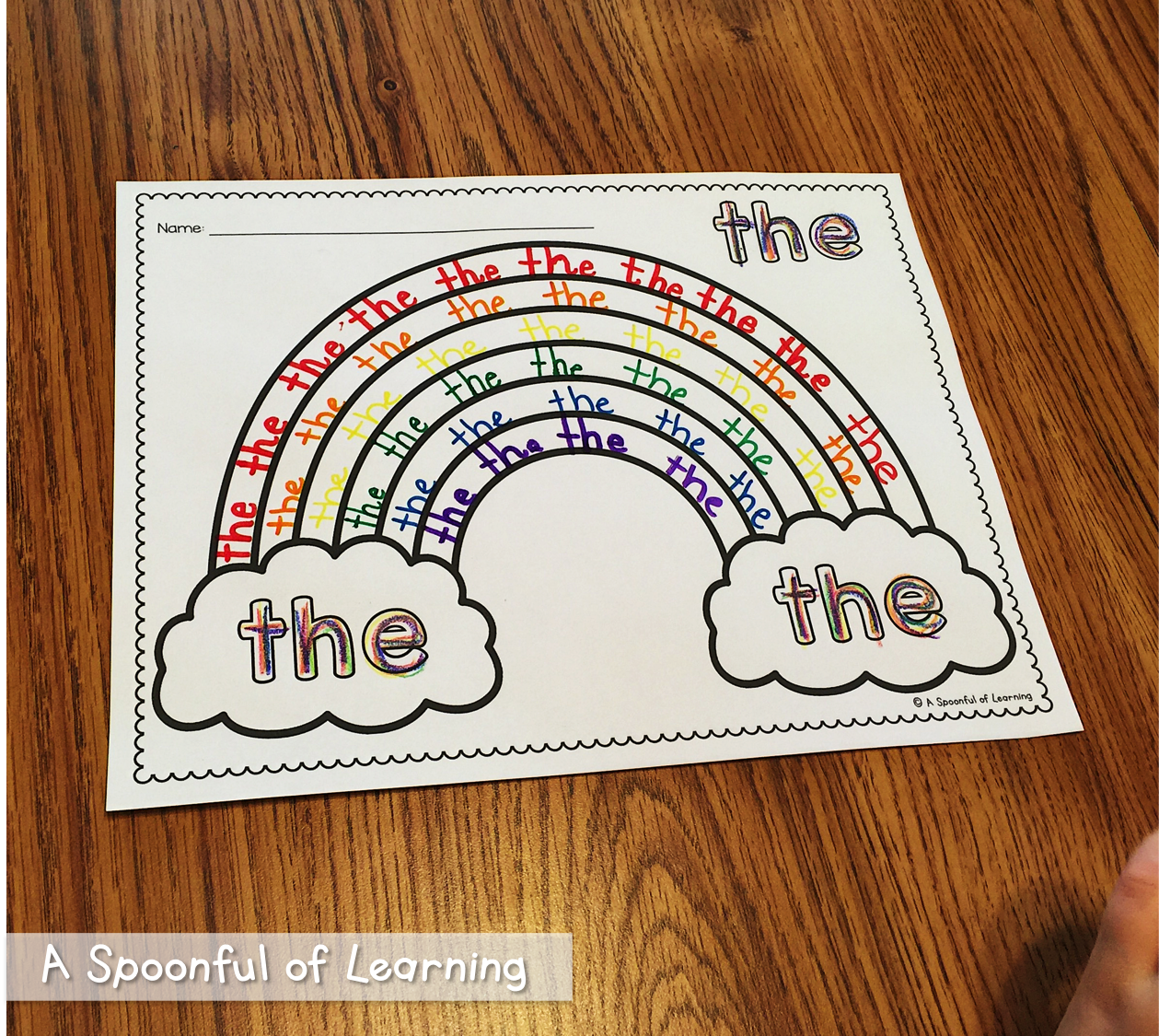 Sight Word Rainbow Writing: Free Template