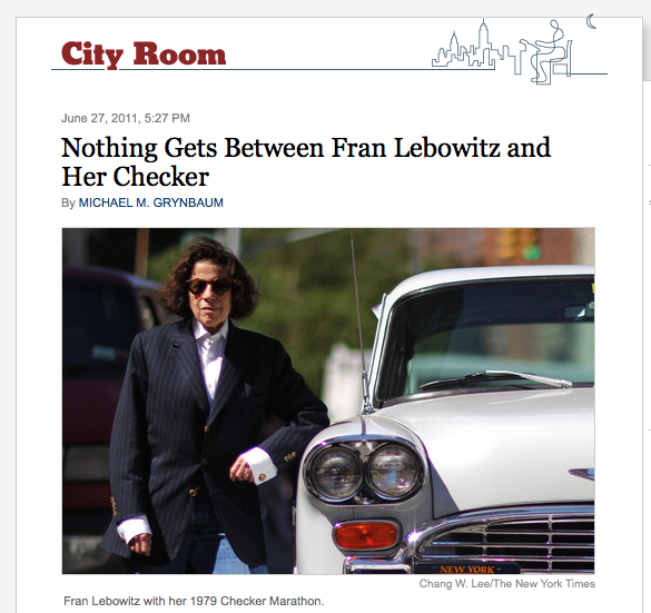 EV Grieve: Going for a ride with Fran Lebowitz