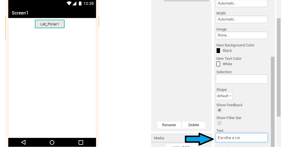 Tutor dos Nerds: Como utilizar o elemento ListPicker no Android com Thunkable/app Inventors
