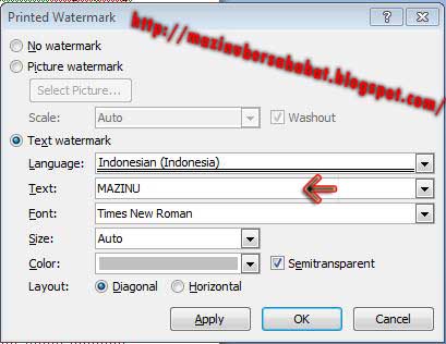 Cara Menambahkan Watermark untuk Gambar Latar dengan Tulisan di Ms ...