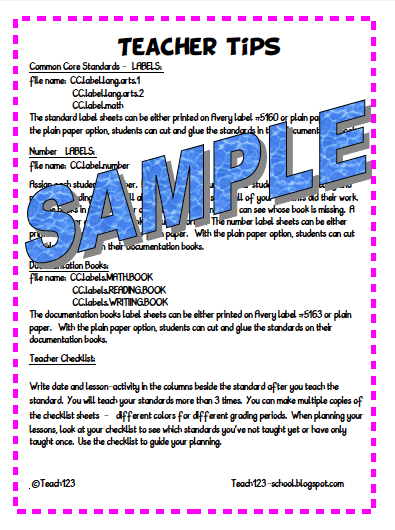 Common Core Standards - Documentation Kit | Teach123
