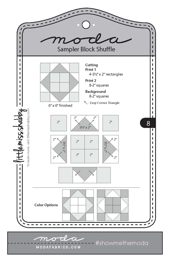 Fort Worth Fabric Studio: Moda Sampler Block Shuffle {Block 8}