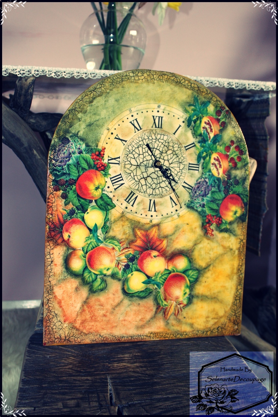 Selenarte - Passion For Decoupage: Rustic Clock - Napkin Decoupage And ...