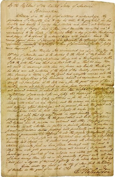BOOKTRYST: George Washington's Original Thanksgiving Proclamation $8 ...