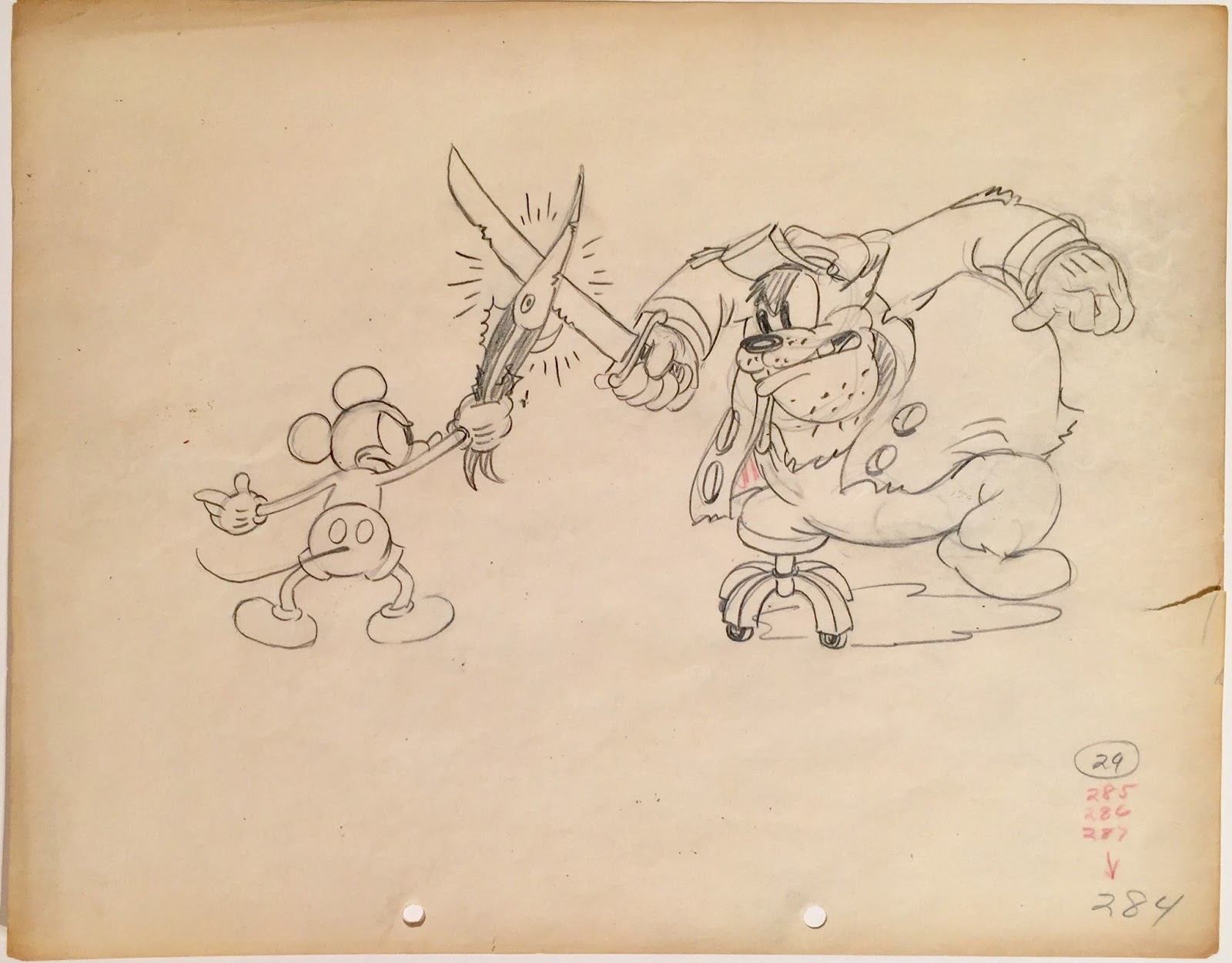 Animation Collection: Original Production Animation Drawing of Mickey ...