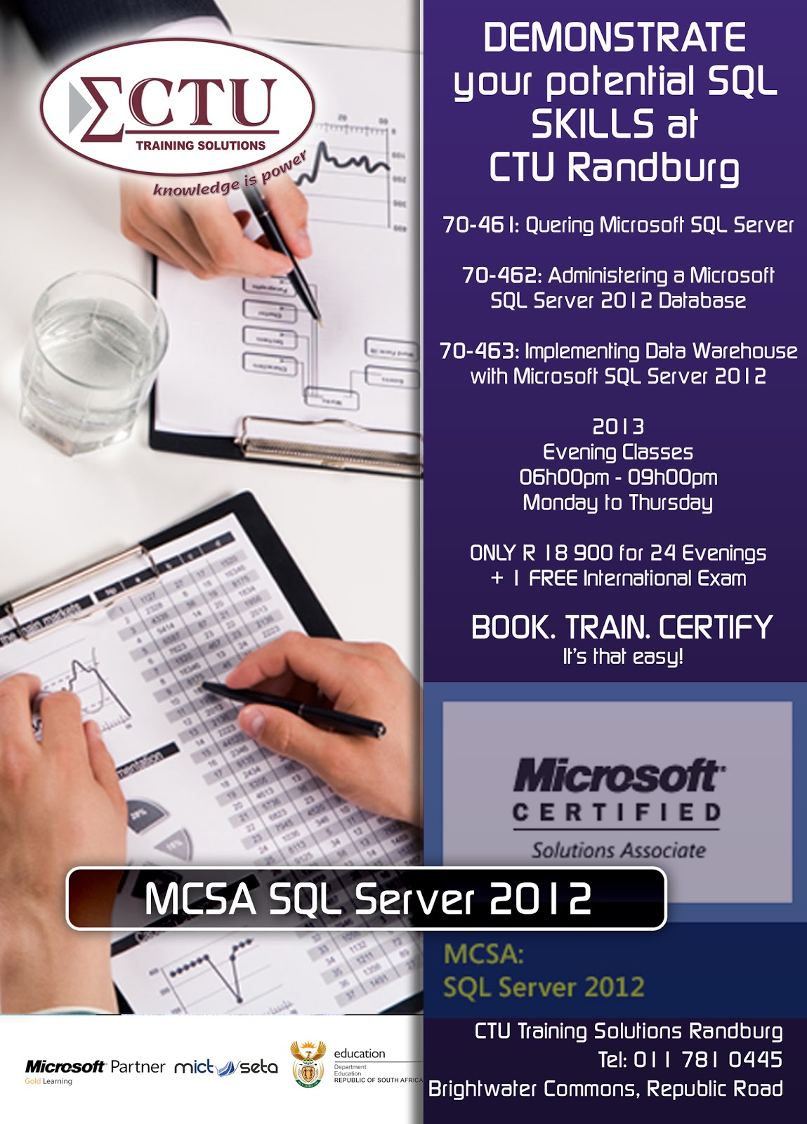 MCSA SQL Server 2012 at CTU Randburg | CTU Training Solutions Chatz