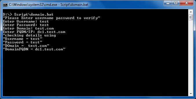 How to verify Windows credential using command line
