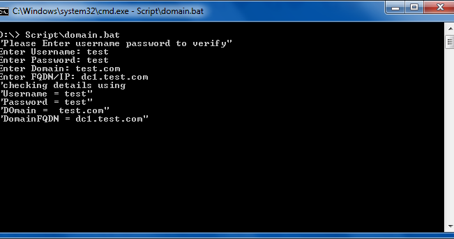How to verify Windows credential using command line