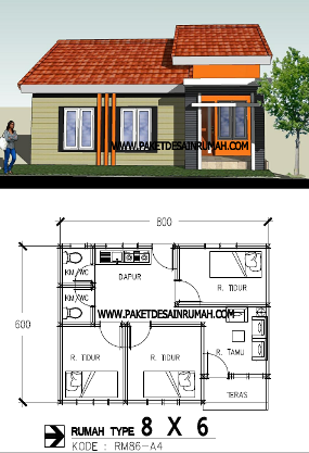 Denah Rumah Type 48 | Hiasan Bilik Rumah
