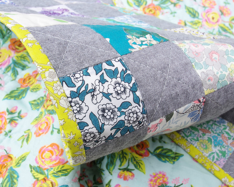 Red Pepper Quilts: Chambray + Liberty of London Checkerboard Quilt