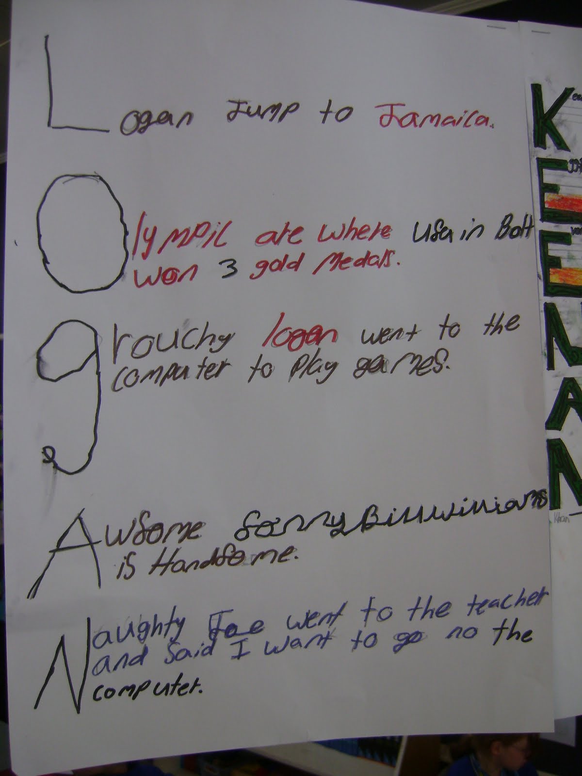 Room 6 @ Leamington School: Logan T's Acrostic Poem