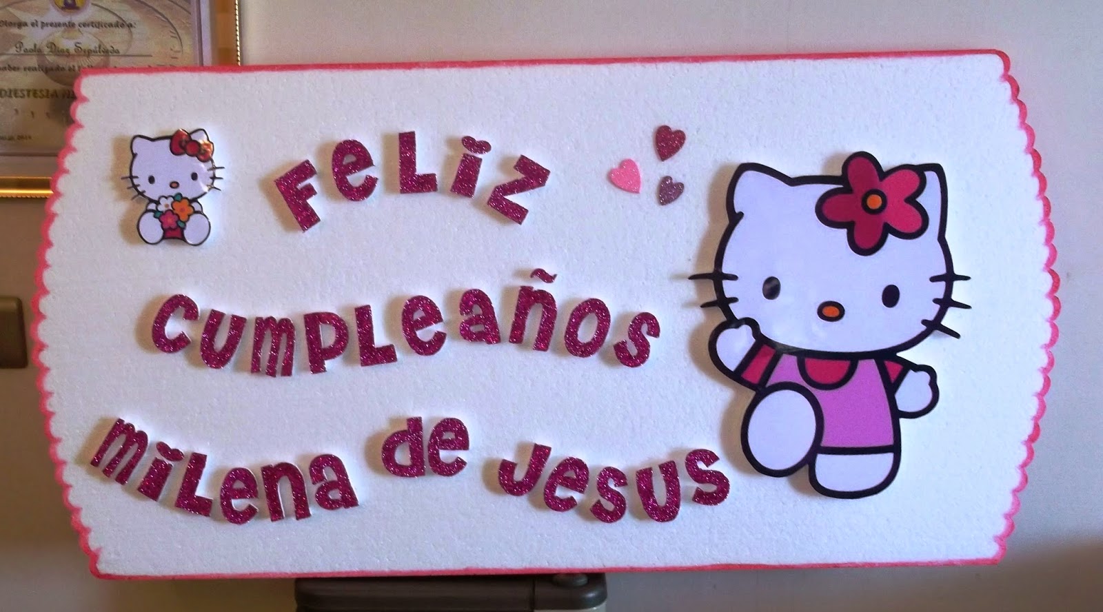 Eventos para tu Bebé: Letrero Bienvenida Hello Kitty