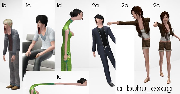 My Sims 3 Poses: Exaggerated Poses by Buhudain