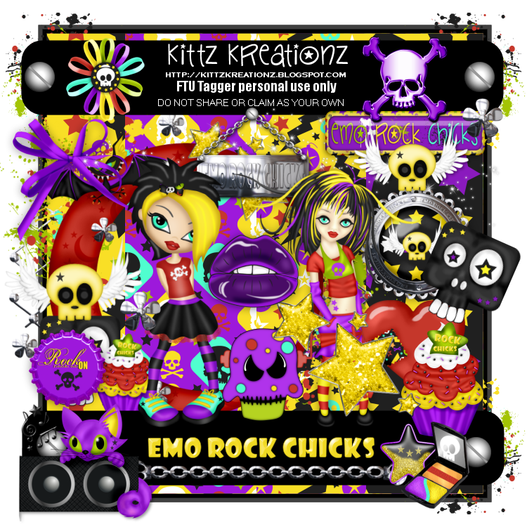 ♥KittzKreationz♥: Emo Rock Chicks FTU Kit
