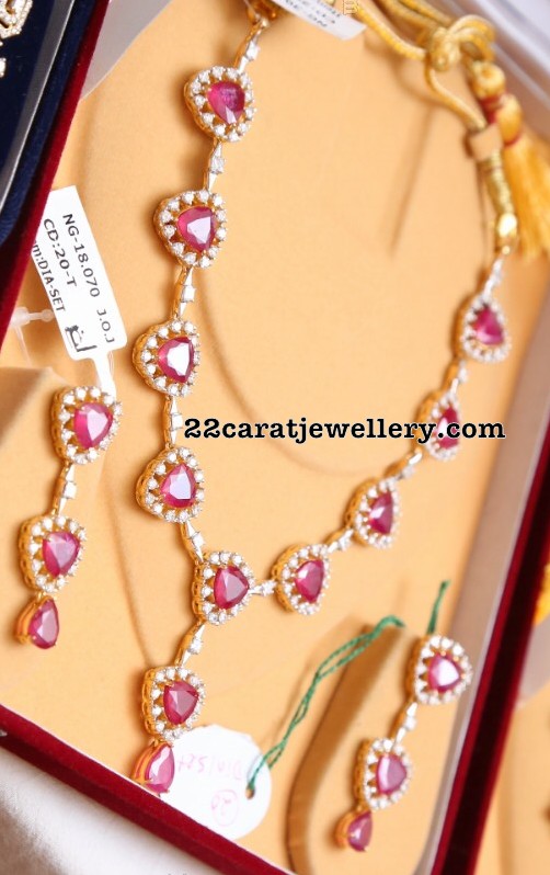 Simple Necklaces with Ruby and Emeralds - Jewellery Designs