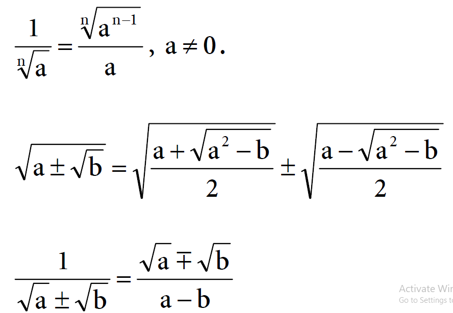 Roots Formulas