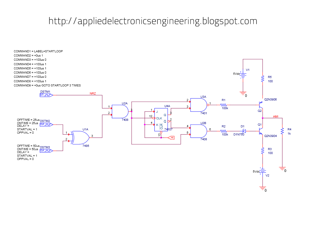 elektro2017: AMI Bipolar Encoding Circuit design example