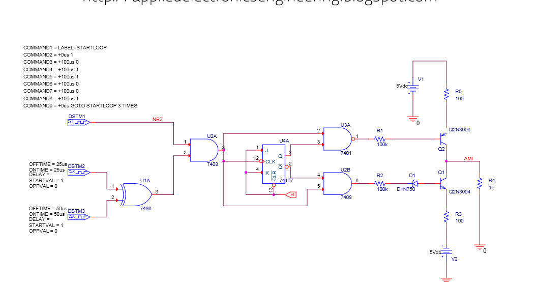 AMI Bipolar Encoding Circuit design example | electronic2017