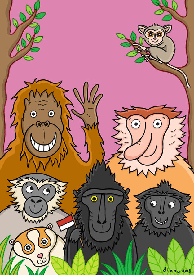 Gambarnya Aldriana: Ilustrasi Poster Hari Primata Indonesia 2018