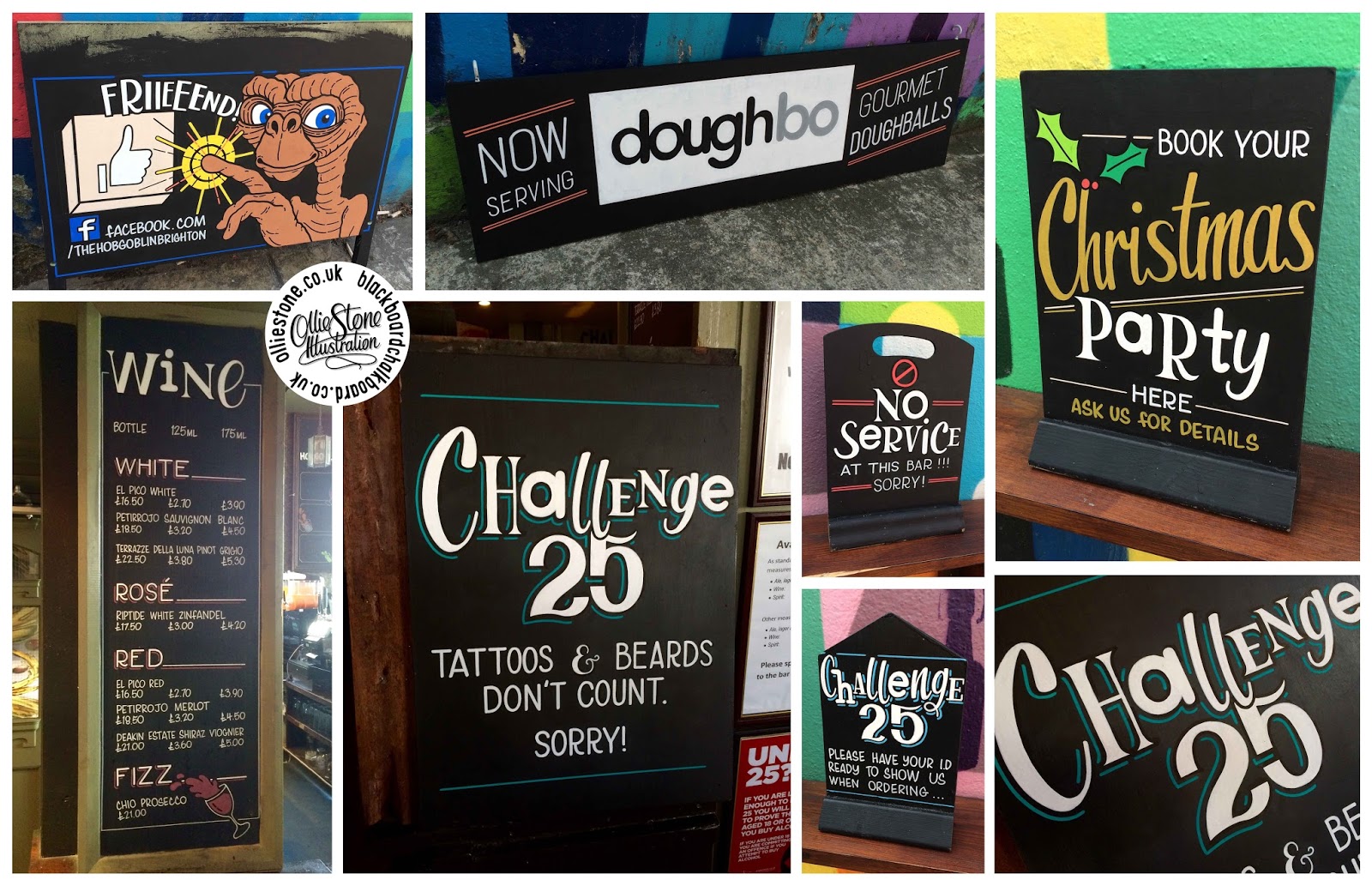 Ollie Stone Illustration by Ollie Stone: Hand-painted pub chalkboards ...