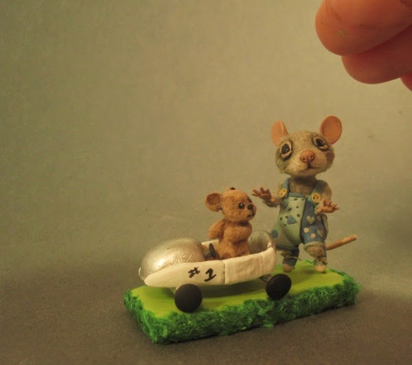 Aleah Klay Studio: Miniature Mouse Derby car rider teddy bear one of a ...