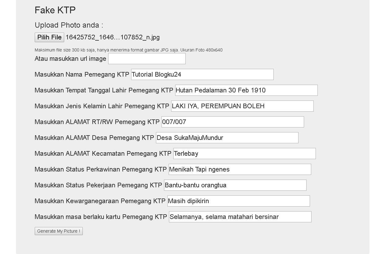 Cara Membuat Fake KTP - tes edit template