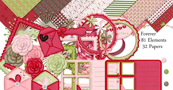 Free Digital Scrapbook Kits: Forever /Love digital Scrap Kit