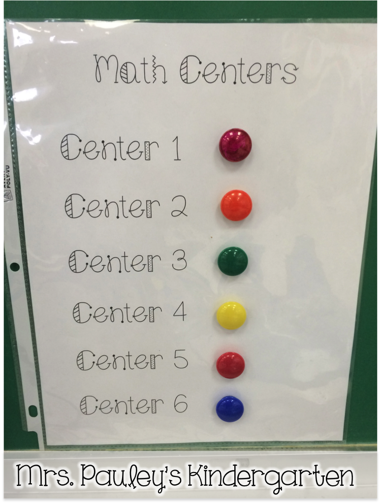 Math Center Organization with Freebies - Mrs. Pauley's Kindergarten