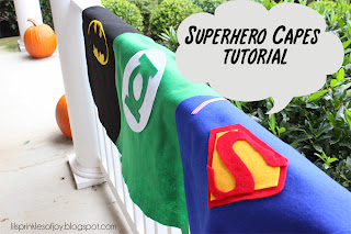 Lil' Sprinkles of Joy: No Sew Superhero Cape Tutorial