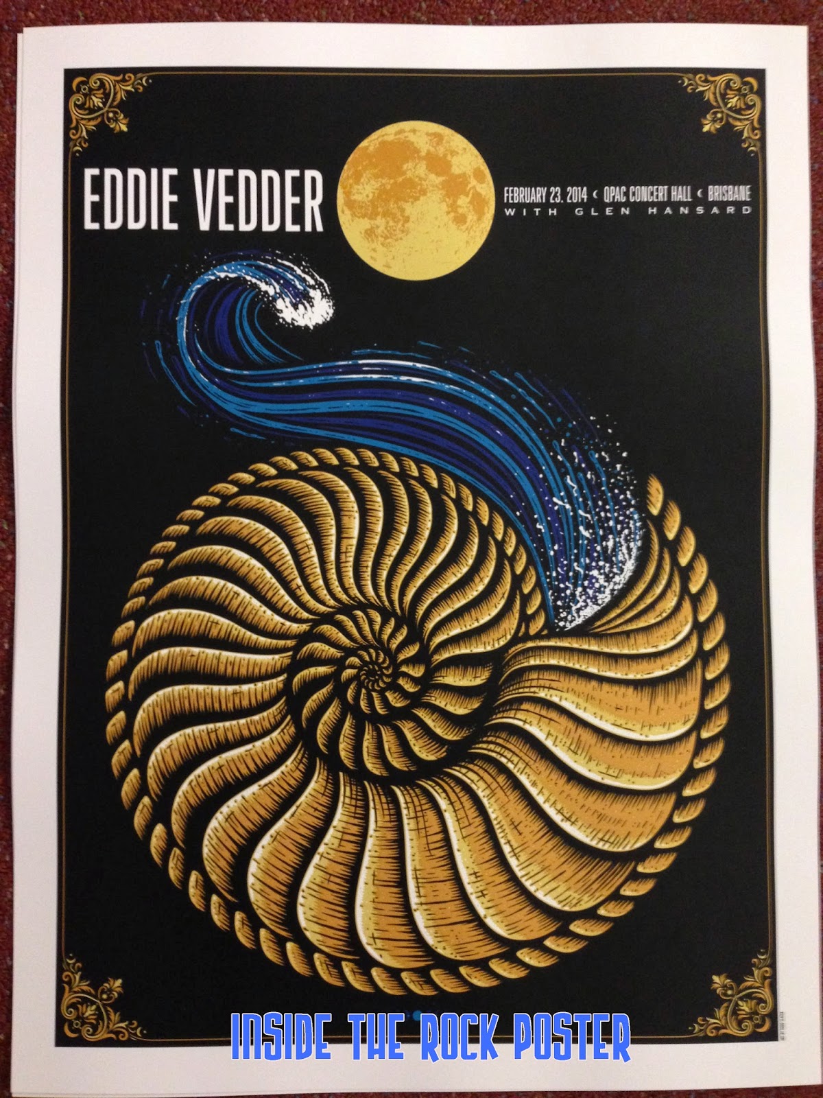 INSIDE THE ROCK POSTER FRAME BLOG: Eddie Vedder Todd Slater Brisbane ...