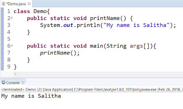 Java Methods(Functions)