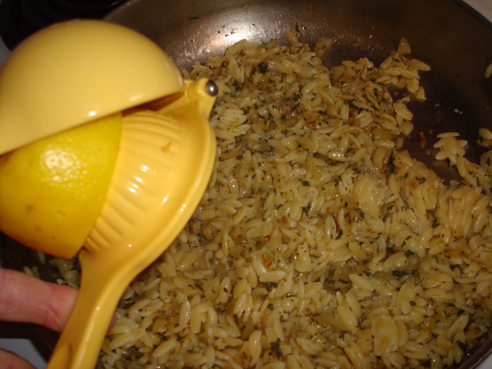 From Which Things Grow: Chew on This | Feta Herbed Orzo